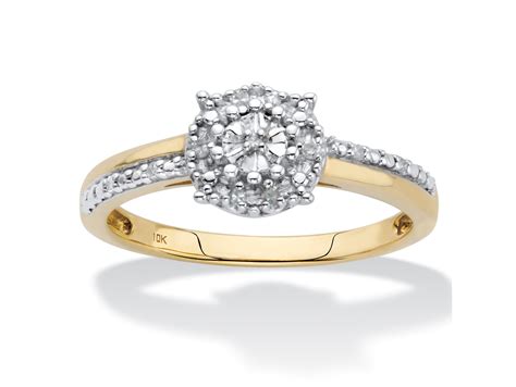 Palmbeach Jewelry Round Diamond Accent Cluster Engagement Ring In Solid