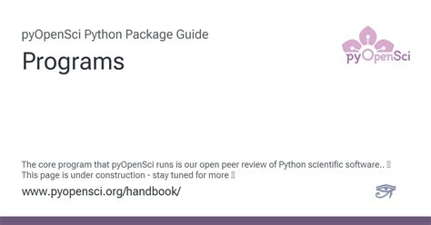 Programs PyOpenSci Handbook