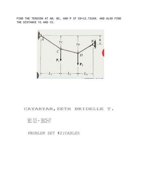 Cables Statics Problems Pdf