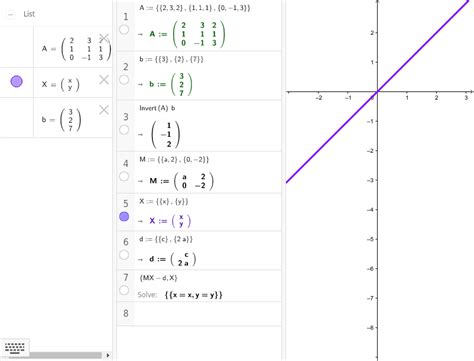 Operaciones Con Matrices Y Vectores Geogebra