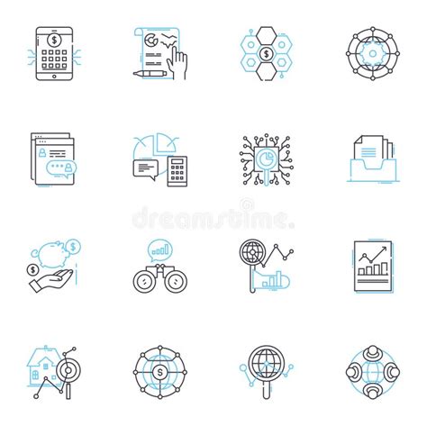 Management Review Linear Icons Set Analysis Assessment Audit