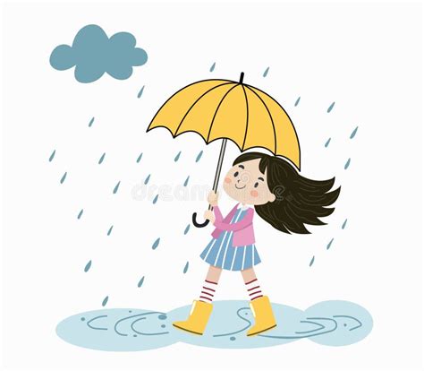 Girl Rain Boots Stock Illustrations 1839 Girl Rain Boots Stock