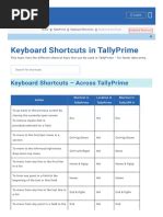 Tally Prime Shortcut Keys | PDF