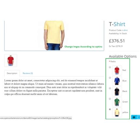 OpenCart Product Option Image Pro OpenCart Product Option Image Pro