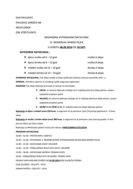 6 Memorijal Marko Piljek Doc