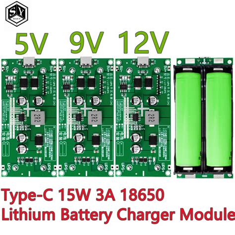 Type C 15w 3a 18650 Lithium Battery Charger Module Dc Dc Step Up Booster Fast Charge Ups Power