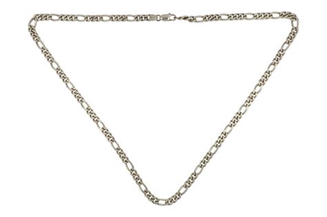 Lot Sterling Silver Flat Figaro Link Chain