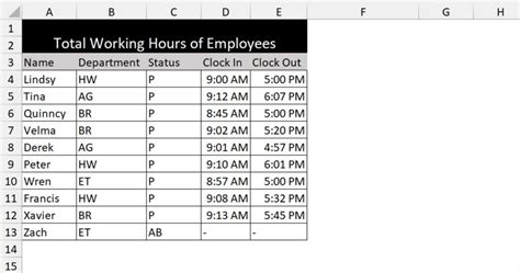 How To Calculate Working Hours In Excel