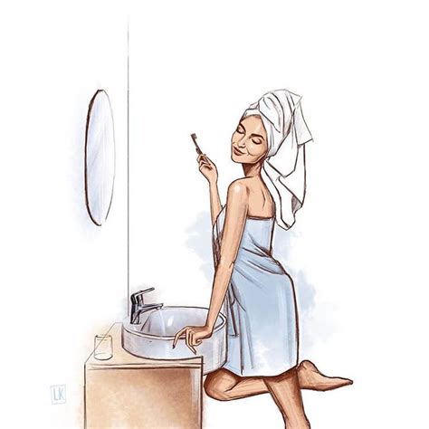 Александра Лучикさんはinstagramを利用しています 「Полюбилось мне рисовать девушек в полотенцах ☺️😅 Ищу