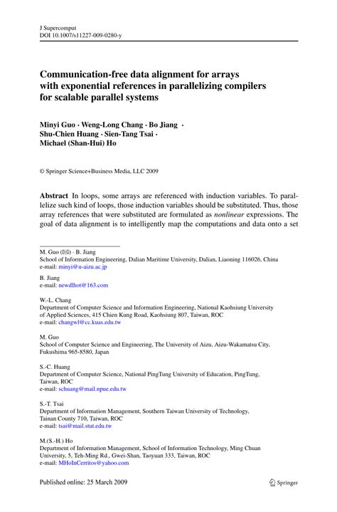 pdf communication free data alignment for arrays with exponential