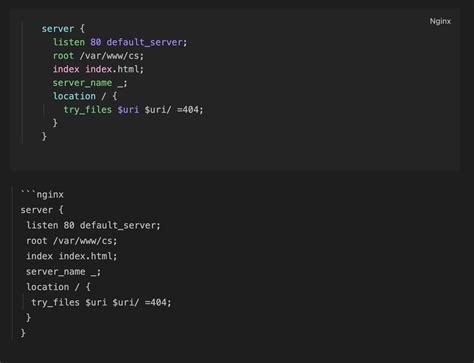 Tab Indicator Visible For Four Spaces On A Single Line Within An Nginx
