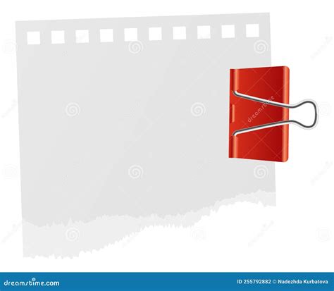 Pinned Note Paper Realistic Stationery Element Page With Ragged Edges Attached With Button