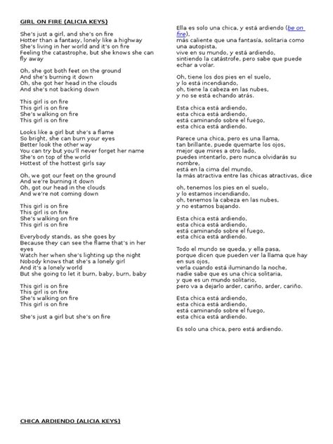 Letra De Girl On Fire Alicia Keys Pdf