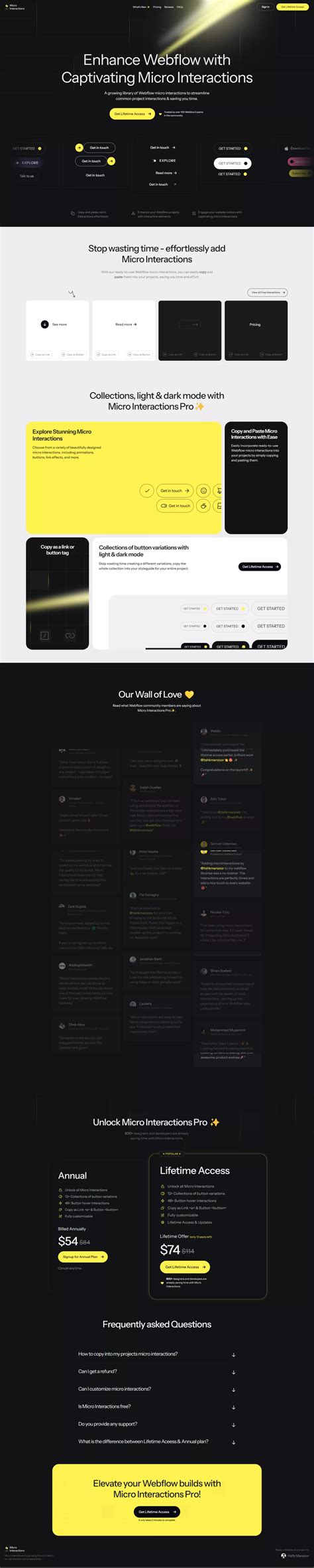 micro interactions pro for webflow on landbook get inspired by