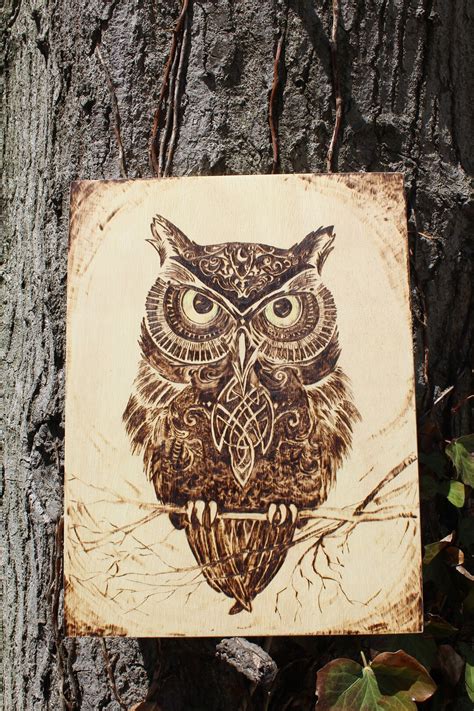 Owl Pyrography Etsy Owl Pyrography Etsy