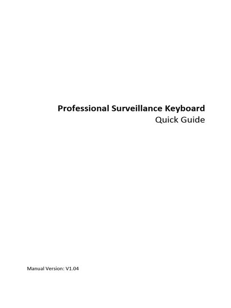 Professional Surveillance Keyboard Quick Guide V1 04 Pdf Computer Keyboard Electromagnetic