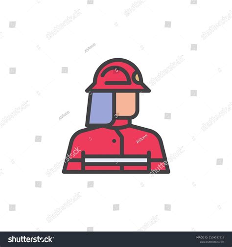 Fireman Avatar Filled Outline Icon Line Stock Vector Royalty Free 2209337319 Shutterstock