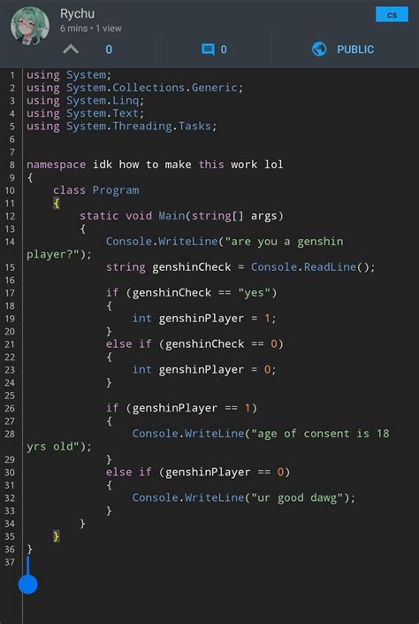 what am i doing wrong here lol r csharp