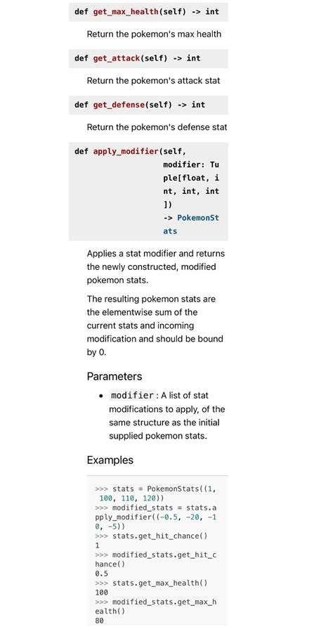 solved class pokemonstats a class modelling the stats of a