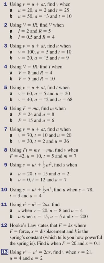 ks3 algebra 8 substituting into expressions and using formulae maths