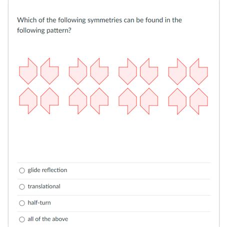 Solved Which Of The Following Symmetries Can Be Found In The