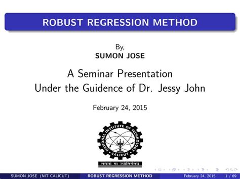 Seminar On Robust Regression Methods Pdf