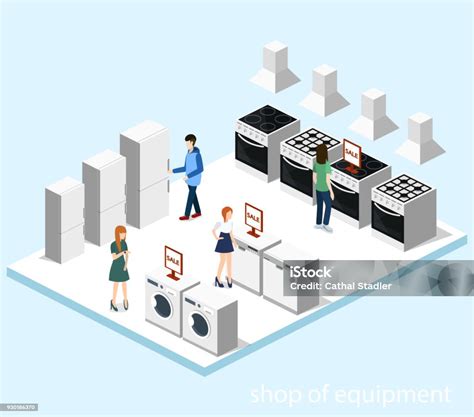 아이소메트릭 3d 벡터 일러스트 레이 션 컴퓨터 상점 및 철물점 개념에 대한 스톡 벡터 아트 및 기타 이미지 개념 개념과