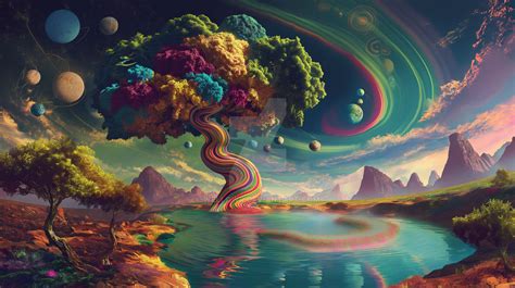 Psychedelic Nature Art Wallpaper