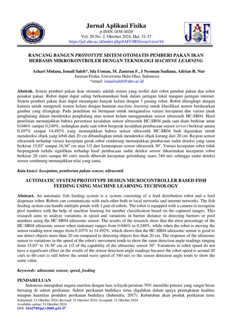 Pdf Rancang Bangun Prototype Sistem Otomatis Pemberi Pakan Ikan Berbasis Mikrokontroler Dengan