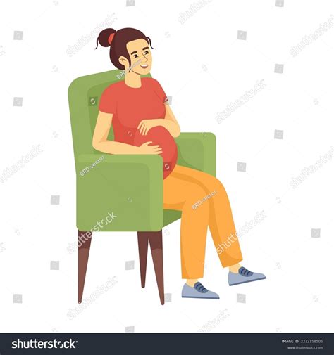 Pregnant Woman Lifestyle Cartoon Vector Illustration Stock Vector