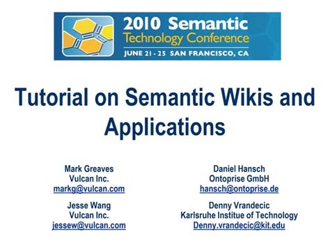 tutorial semantic wikis and applications pptx internet for