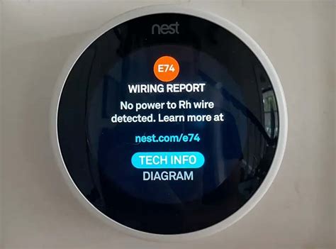 Nest E74 Error Message No Power To RH Wire SecurityCamCenter Com