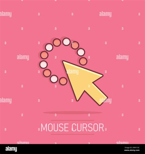 Computer Mouse Cursor Icon In Comic Style Arrow Cursor Vector Cartoon