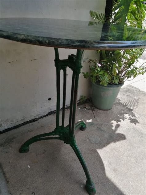 Vintage Table Cast Iron Legs And Mabel Top Original Condition Rare