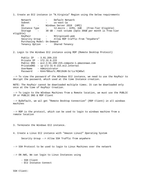 09 Ec2 Instance Creation Pdf Secure Shell Software