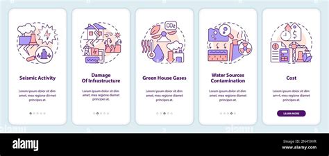 Using Geothermal Energy Disadvantages Onboarding Mobile App Screen Stock Vector Image And Art Alamy