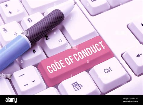 Conceptual Display Code Of Conduct Business Approach Set Of Principles Are Ethics Respect