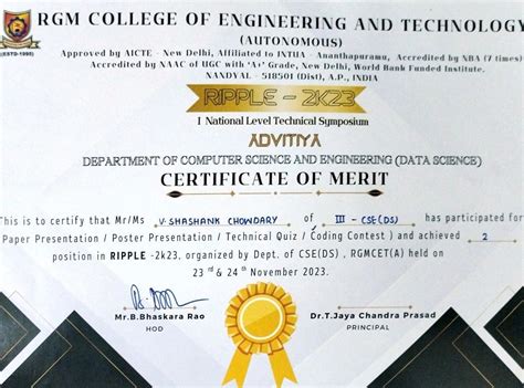 Rgmcet Ripple2k23 Paperpresentation Datascience Awardwinner