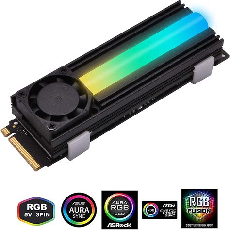 ezdiy fab 5v argb sata nvme ngff m 2 ssd散熱器 帶20mm散熱風扇 不含ssd 蝦皮購物