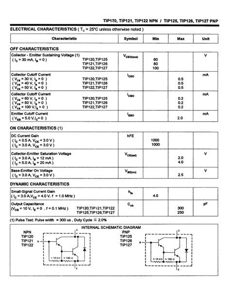 Tip122 Datasheet Tip122 Transistor Yfabc