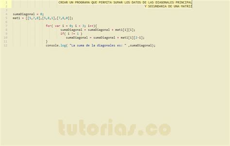 Arrays Javascript Suma Datos Diagonales Matriz Tutorias Co
