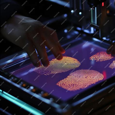 An Action Shot Of A Palm Print Recognition System Processing Multiple Palm Prints For Access