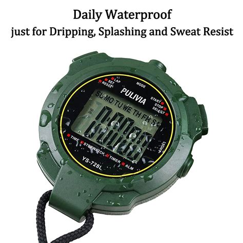 Pulivia Sports Stopwatch Timer Lap Split Memory Stopwatch With Countdown Timer 12 24 Hour