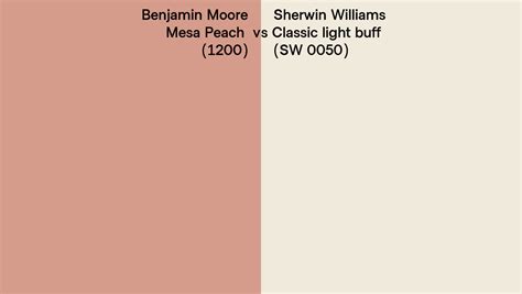 Benjamin Moore Mesa Peach 1200 Vs Sherwin Williams Classic Light Buff Sw 0050 Side By Side