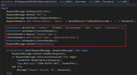 how to connect to external apis from business central request