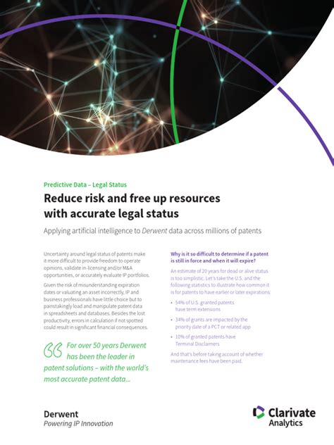 Ip Predictive Data Legal Status 0617 Pdf Patent Intellectual Property