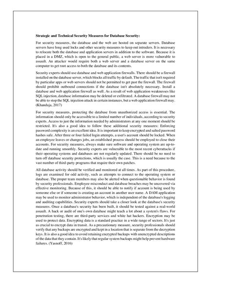 Solution Strategic And Technical Security Measures For Database