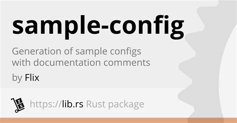 Sampleconfig — Rust Config Library Librs