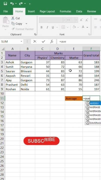 How To Use Average Function Basicexcel Learnexcel Excelformula Youtube