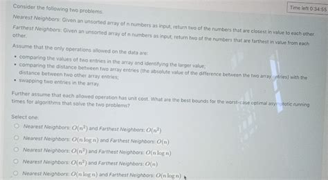 Solved Consider The Following Two Problemsnearest